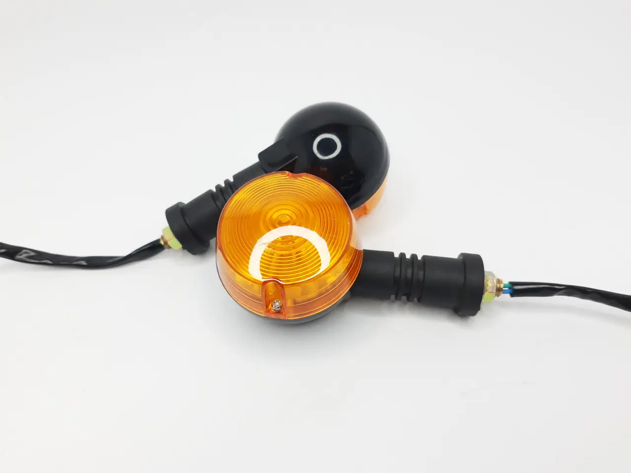 Moto turn signals for Enduro motorcycle 2 round on a flexible leg with ...