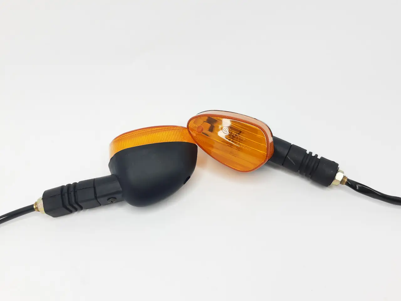 Moto turn signals for an Enduro motorcycle on a flexible leg with a ...