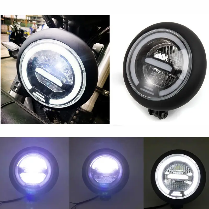 Metal LED headlight for motorcycle custom Chopper Led 17 cm | MexaldShop
